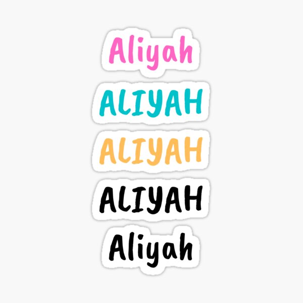 "Aliyah" Sticker for Sale by PODdezaine | Redbubble