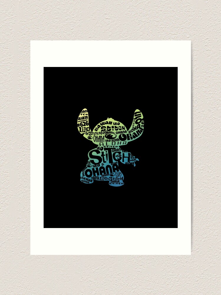 " Lilo And Stitch Word Fill " Art Print for Sale by EddaKopp | Redbubble