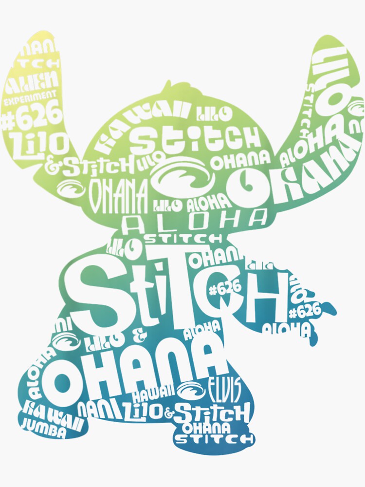 " Lilo And Stitch Word Fill " Sticker for Sale by EddaKopp | Redbubble