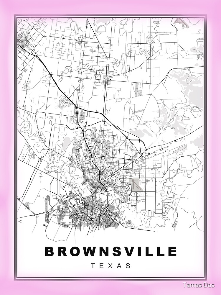 "Minimalist Pastel Pink Brownsville Map" Poster for Sale by sibudas ...