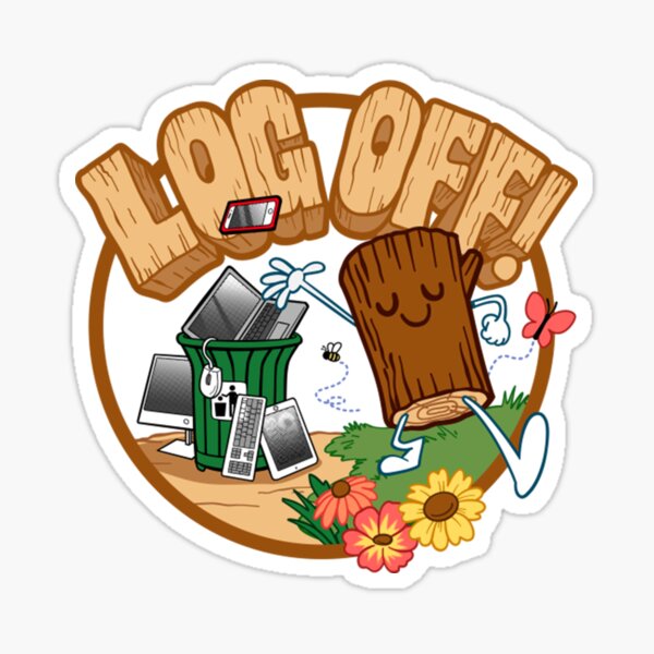 "Funny Retro Log Off Go Outside And Touch Grass" Sticker for Sale by ...