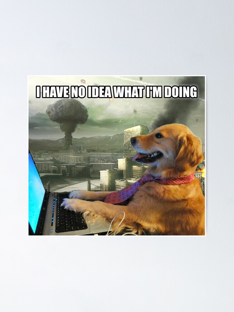 "HD I Have No Idea What I'm Doing Computer Dog Pandemic Meme" Poster ...