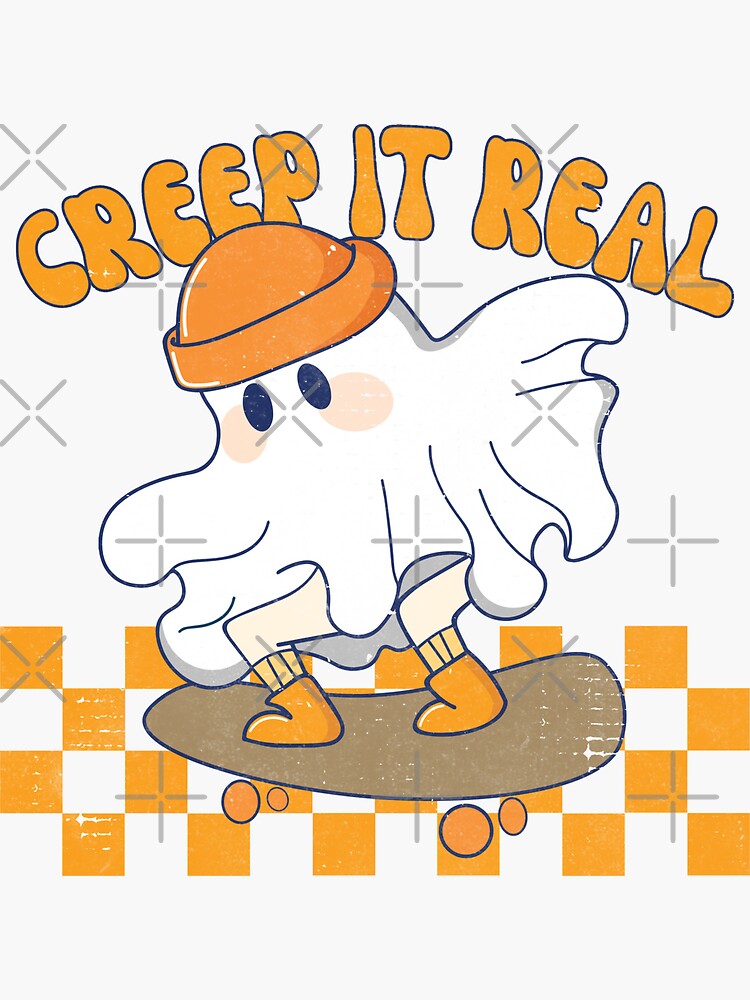 "Creep it Real - Retro Vintage Halloween Spooky Ghost" Sticker for Sale ...