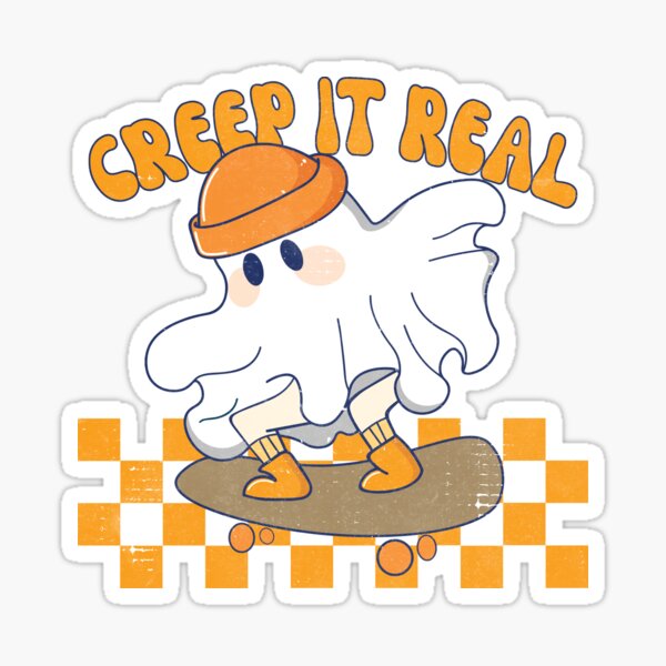 "Creep it Real - Retro Vintage Halloween Spooky Ghost" Sticker for Sale ...