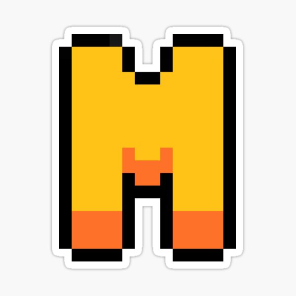 "pixelated alphabet - M" Sticker for Sale by pixelarte | Redbubble