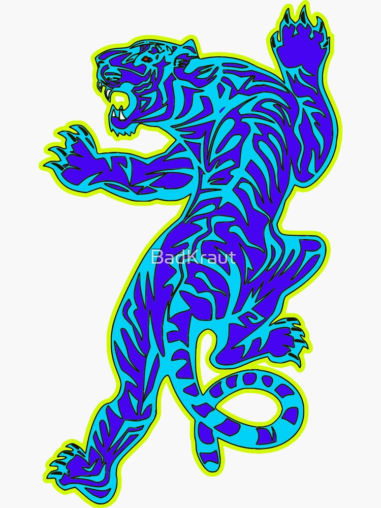 "Old school tiger" Sticker for Sale by BadKraut | Redbubble