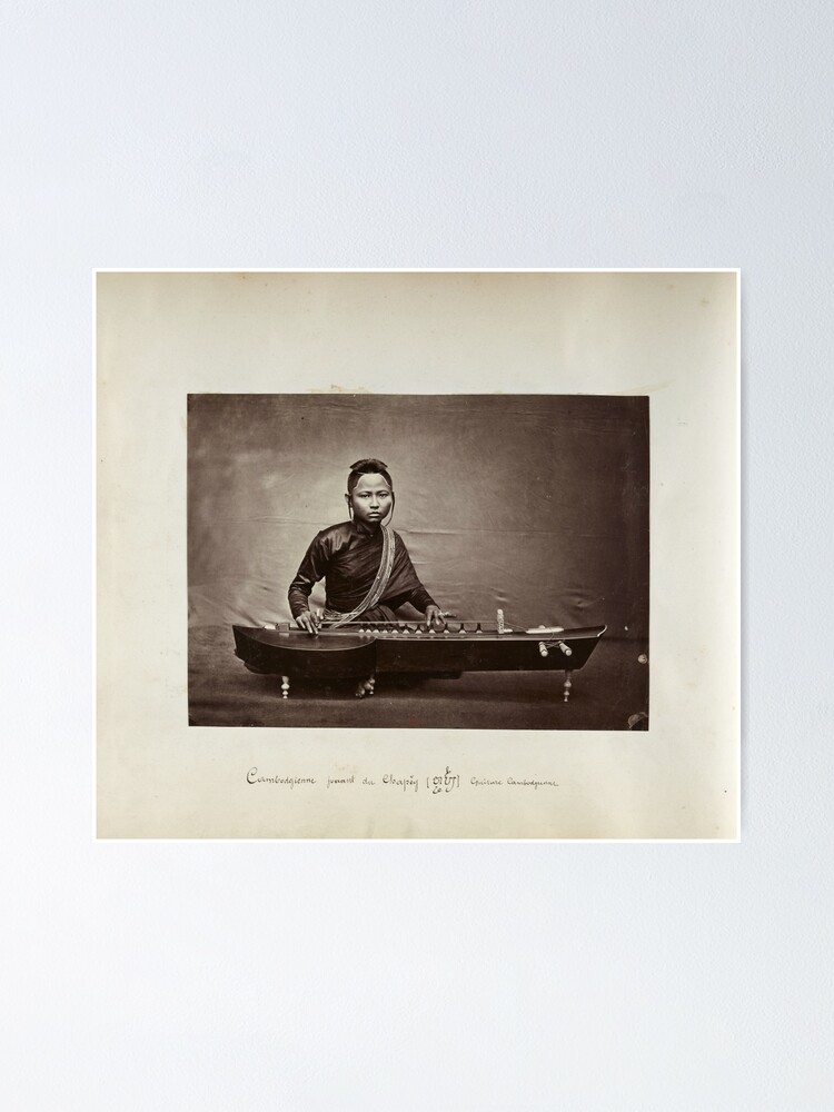 Póster «Niña camboyana de la década de 1870 tocando el Krapeu ក្រពើ ...