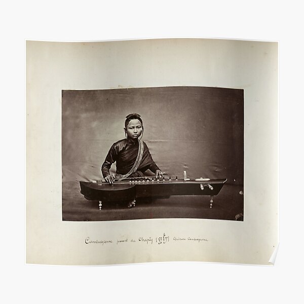 Póster «Niña camboyana de la década de 1870 tocando el Krapeu ក្រពើ ...