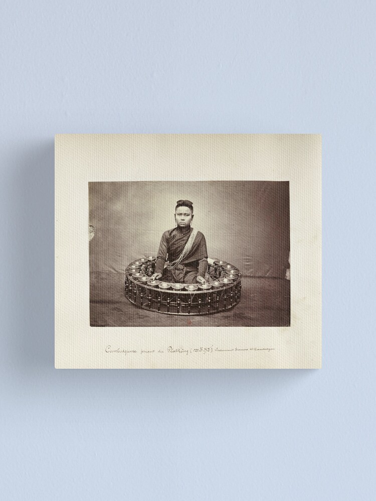 "1870s Cambodian girl playing the Krapeu ក្រពើ - Émile Gsell" Canvas ...