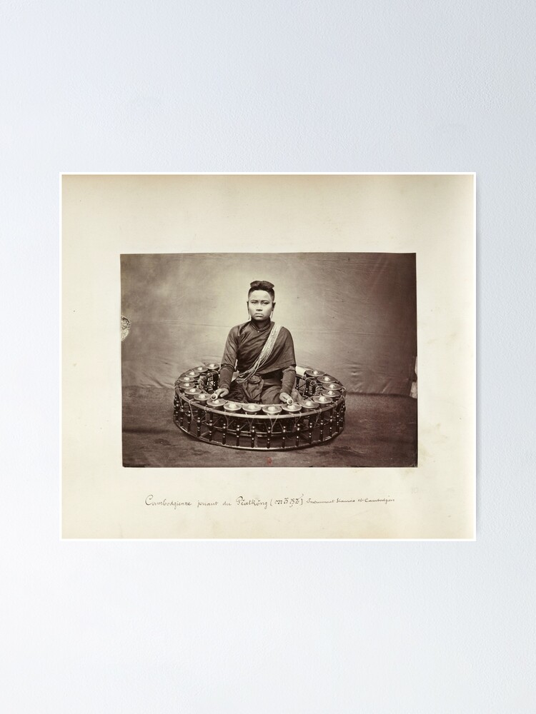 "1870s Cambodian girl playing the Krapeu ក្រពើ - Émile Gsell" Poster ...