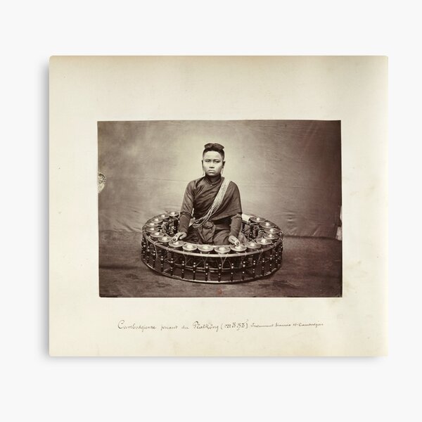 "1870s Cambodian girl playing the Krapeu ក្រពើ - Émile Gsell" Canvas ...