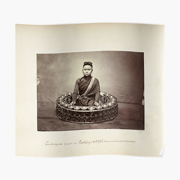 "1870s Cambodian girl playing the Krapeu ក្រពើ - Émile Gsell" Poster ...
