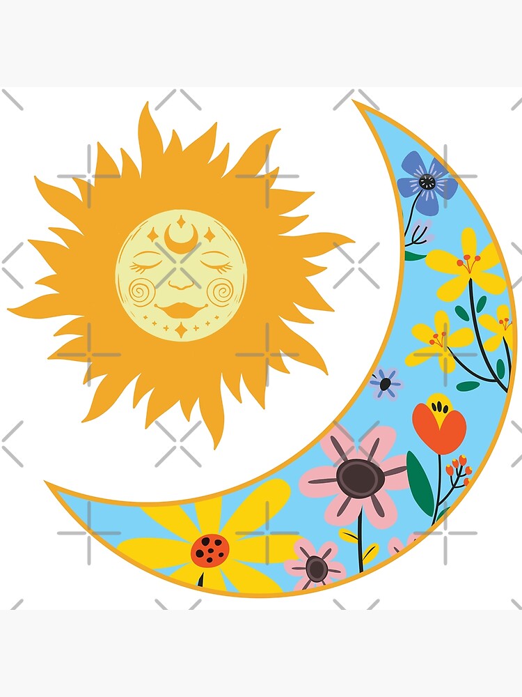 "Sun,moon.flowers" Poster for Sale by Pabrionacchi | Redbubble