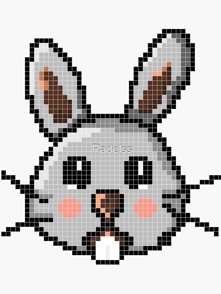 "Rabbit pixel art" Sticker for Sale by Radelss | Redbubble