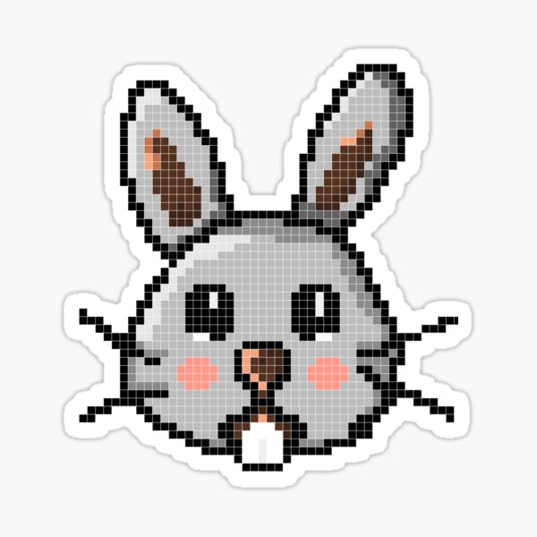"Rabbit pixel art" Sticker for Sale by Radelss | Redbubble