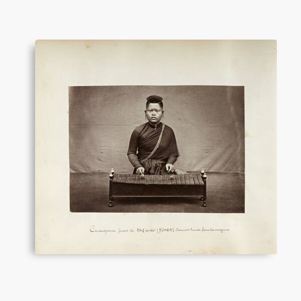 "1870s Cambodian girl playing the Roneat Dek រនាតដែក - Émile Gsell ...