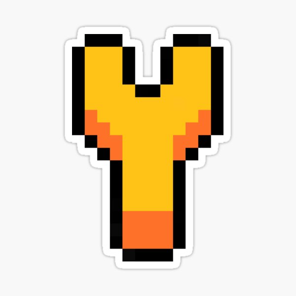 "pixelated alphabet - Y" Sticker for Sale by pixelarte | Redbubble