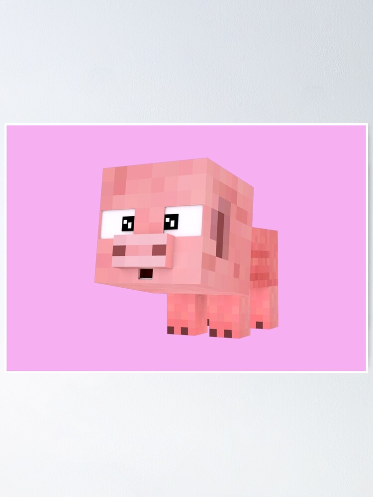 "Minecraft cute baby pig" Poster for Sale by NovocainArt | Redbubble