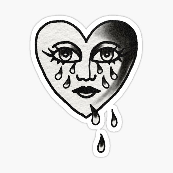 "Crying Heart" Sticker for Sale by LisetteAker | Redbubble