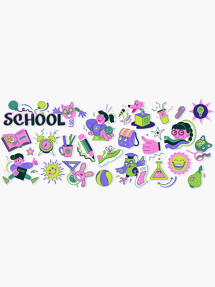"School Subject Sticker Pack Sticker" Sticker for Sale by Hstyel ...