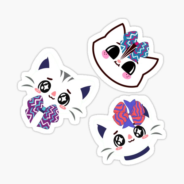 "Tree sticker pack of cute princess kittens with bows. Princess cat ...