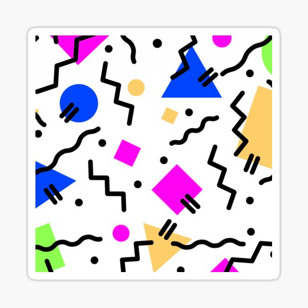 "Memphis Style Geometric" Sticker for Sale by TotallyRetroArt | Redbubble