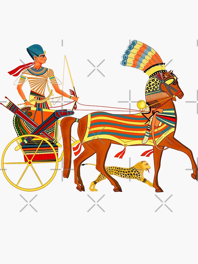 "Ramesses II on an Egyptian chariot" Sticker for Sale by archaeologyart ...