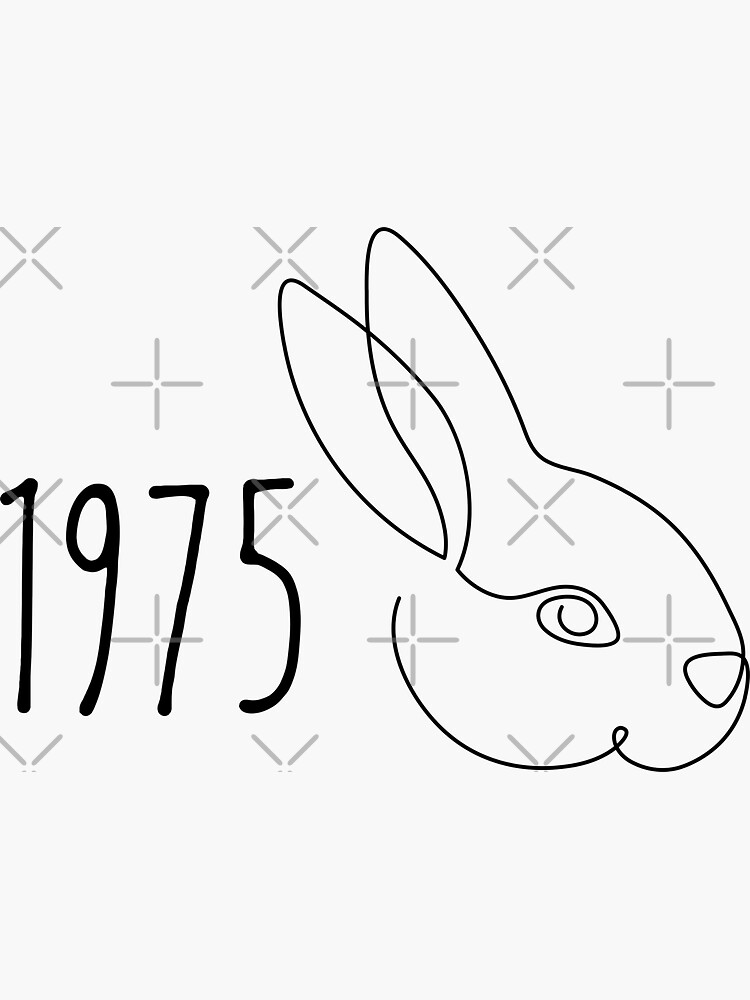 "Year of the Rabbit - 1975" Sticker for Sale by TheMerchPeddler | Redbubble