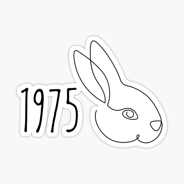 "Year of the Rabbit - 1975" Sticker for Sale by TheMerchPeddler | Redbubble