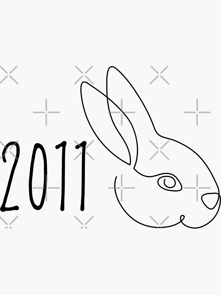 "Year of the Rabbit - 2011" Sticker for Sale by TheMerchPeddler | Redbubble