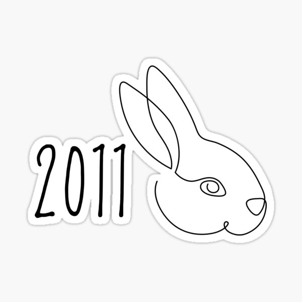 "Year of the Rabbit - 2011" Sticker for Sale by TheMerchPeddler | Redbubble