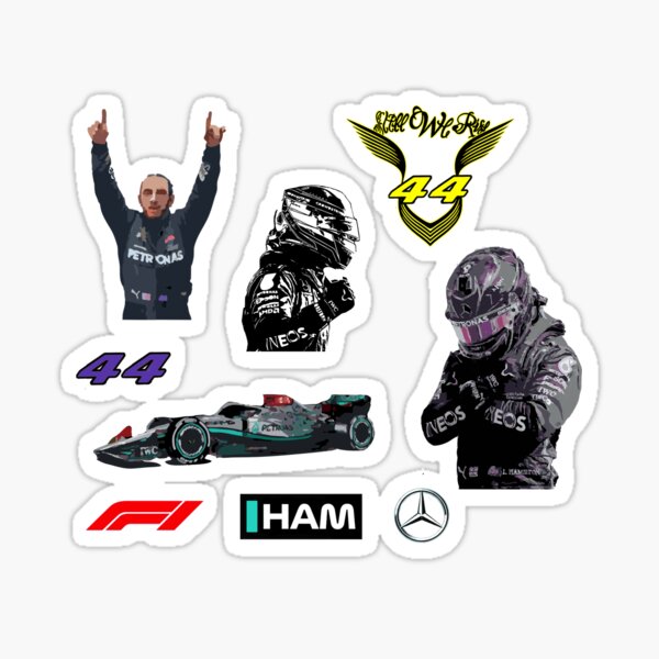 "Lewis Hamilton F1 Stickers Set" Sticker for Sale by EfekanT | Redbubble