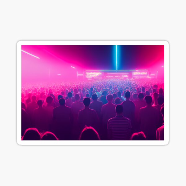 "Synthwave Crowd" Sticker for Sale by metaverseoz | Redbubble