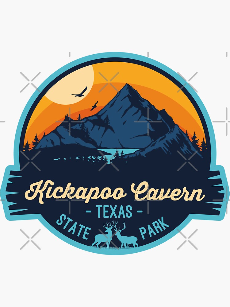 "Kickapoo Cavern State Park Texas Vacation TX Souvenir Badge" Sticker ...