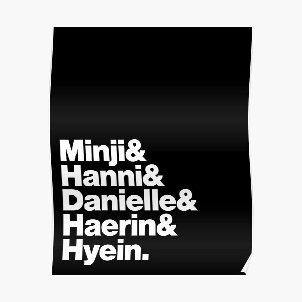 "NEW JEANS & members names" Poster for Sale by lovely-day | Redbubble