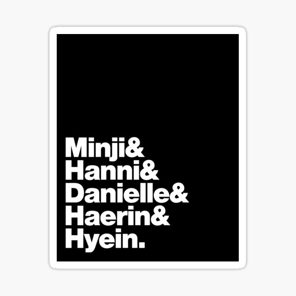 "NEW JEANS & members names" Sticker for Sale by lovely-day | Redbubble