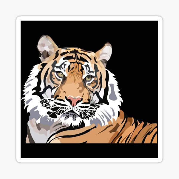 "2D Tiger " Sticker for Sale by 2Dcrs | Redbubble