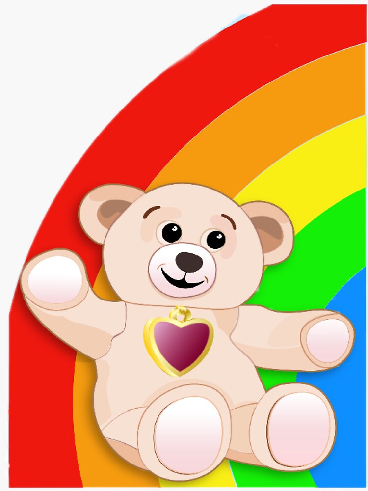 "Rainbow Teddy " Sticker for Sale by MrsJahlink | Redbubble