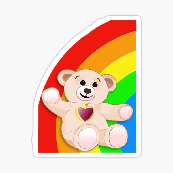 "Rainbow Teddy " Sticker for Sale by MrsJahlink | Redbubble