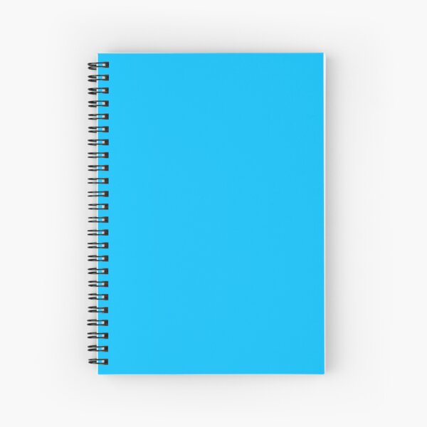 " Deep Sky Blue | Solid Sky Blue | Plain Deep Sky Blue" Spiral Notebook ...