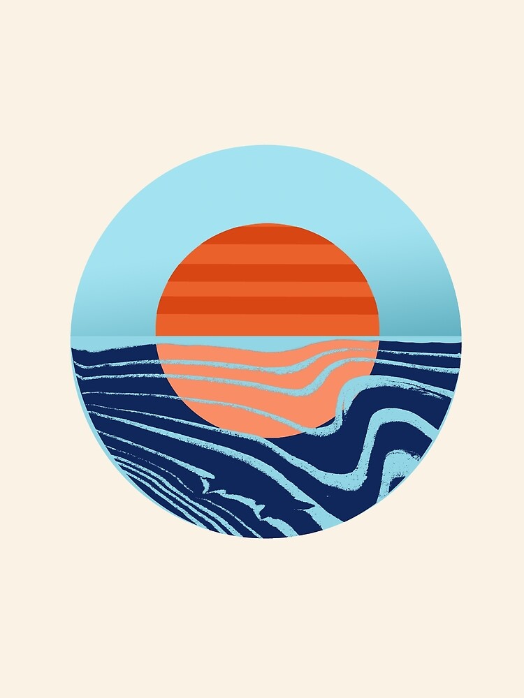 "Sweetness - retro minimal 70s style throwback sunset sunrise ocean ...