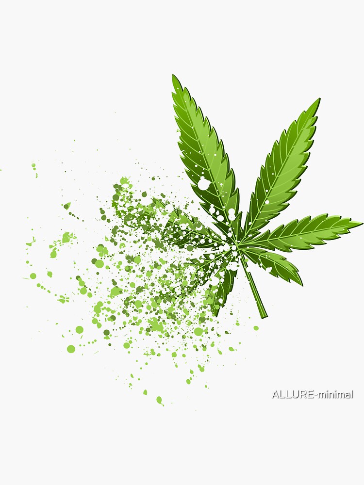 "Weed leaf Marijuana Cannabis splash effect" Sticker for Sale by ALLURE-minimal | Redbubble