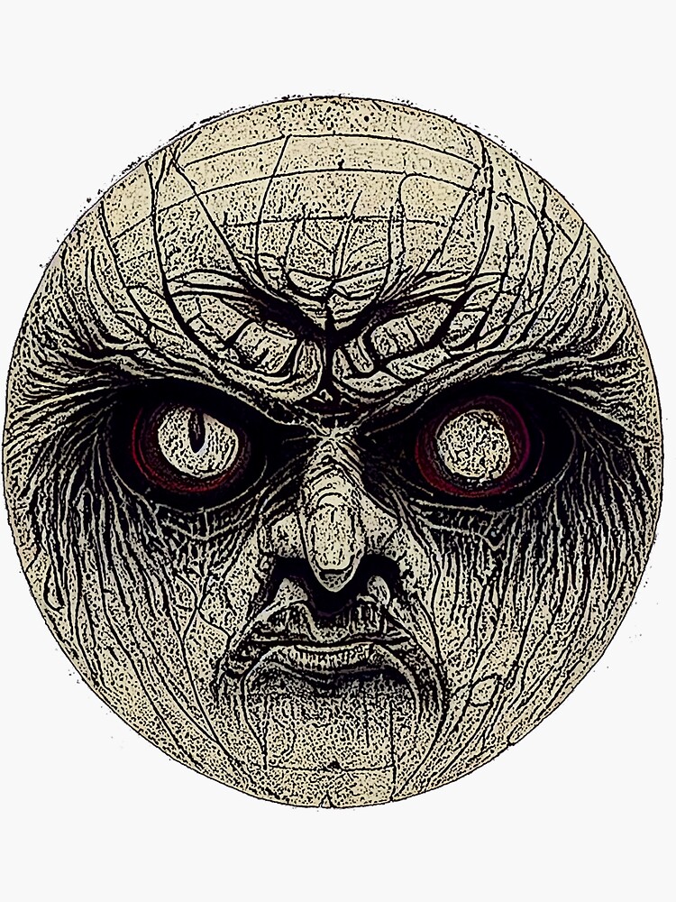 "Grumpy Moon" Sticker for Sale by GrignardStamper | Redbubble