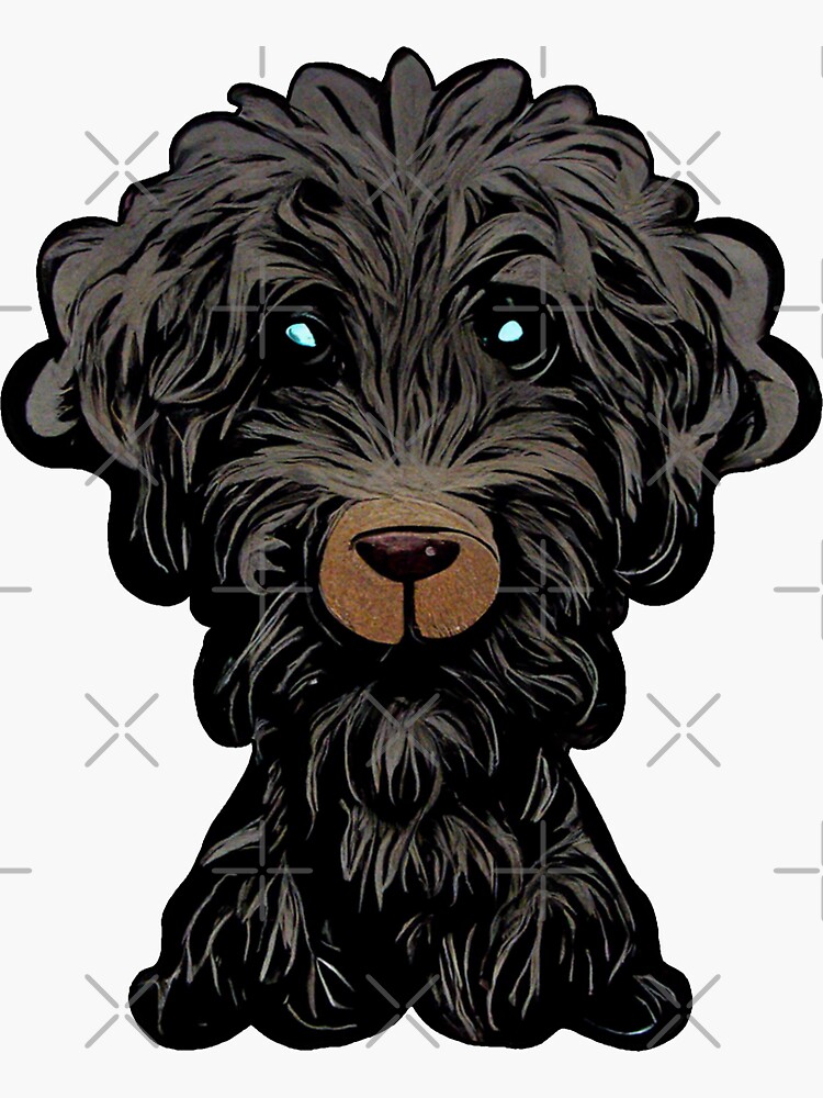 "Black Labradoodle" Sticker for Sale by TheCrocShop | Redbubble