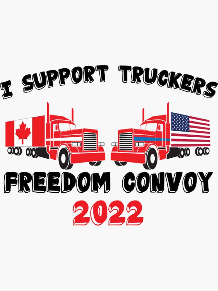 "Flag Canada Thank you Truckers Freedom Convoy 2022" Sticker for Sale ...