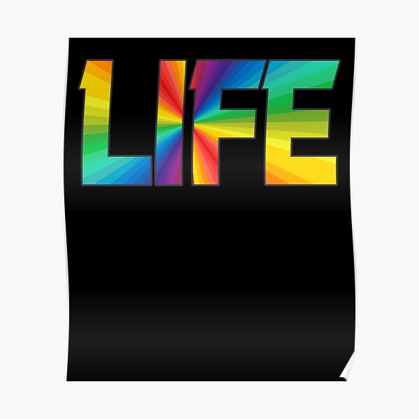"Colorful Life Word Art Design Simple Word Trendy Life Design To ...