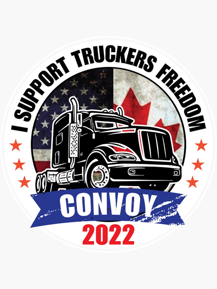 "Canada Support Truckers Freedom Convoy 2022" Sticker for Sale by ...