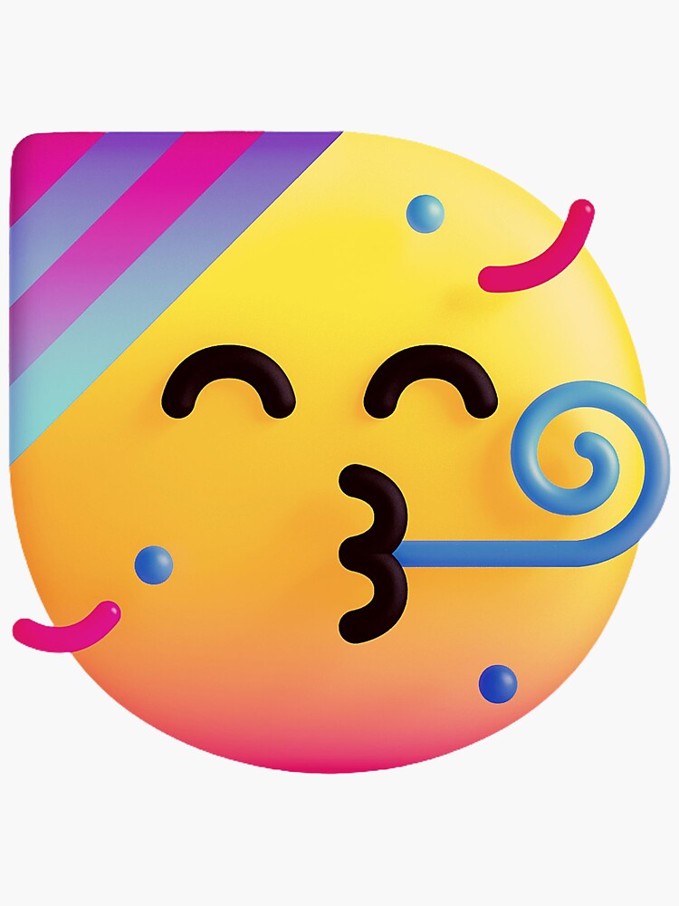 "party emoji look design / emoj" Sticker for Sale by Constructive27 ...