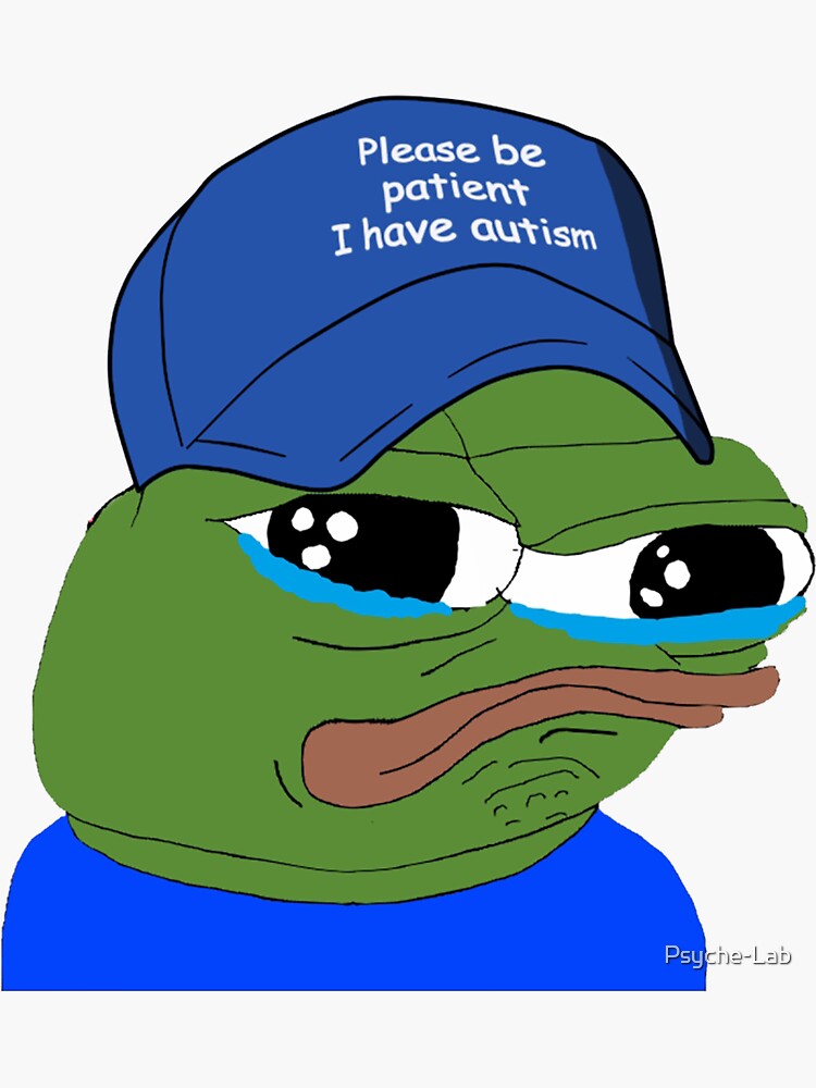 Pepe Autism Hat Sticker For Sale By Psyche Lab Redbubble
