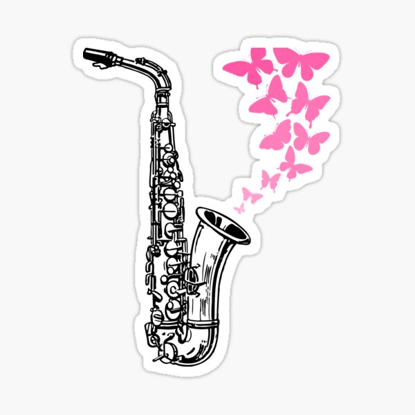 " Butterfly Movements Created By Saxophone" Sticker for Sale by ...
